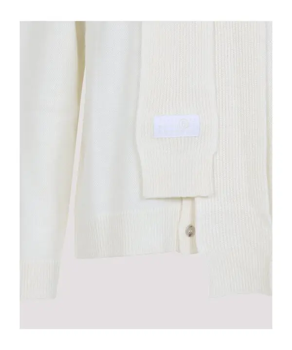 MAISON MARGIELA Knitted Cardigan With Integrated Scarf Detail