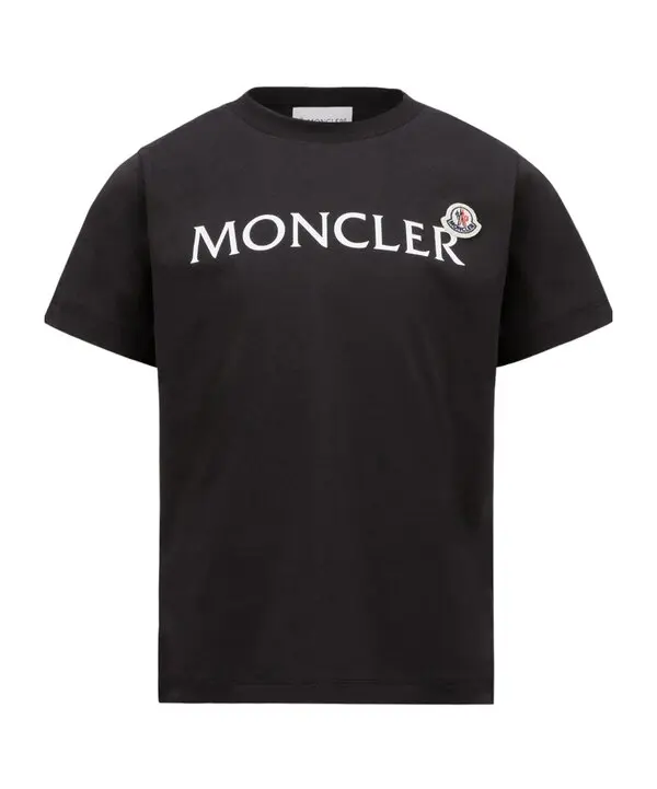 Moncler Logo Printed Crewneck T-shirt - Black