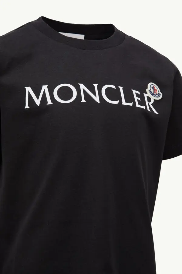 Moncler Logo Printed Crewneck T-shirt - Black