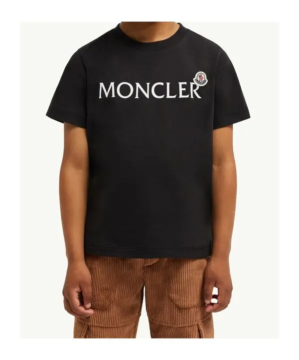 Moncler Logo Printed Crewneck T-shirt - Black