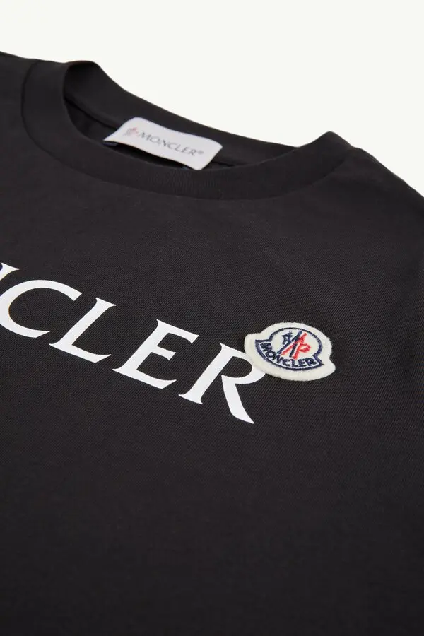 Moncler Logo Printed Crewneck T-shirt - Black