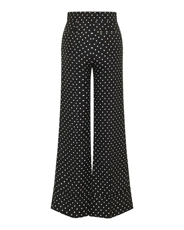 Valentino Garavani Polka Dot Wide Leg Pants - Black