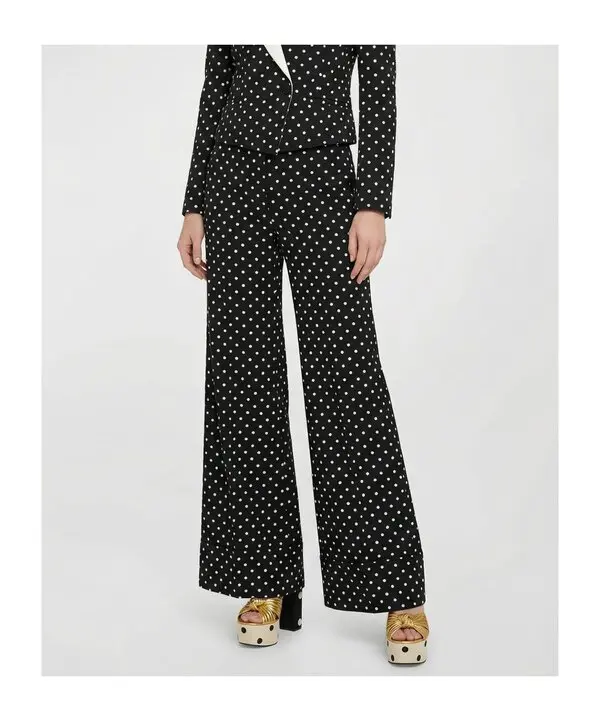 Valentino Garavani Polka Dot Wide Leg Pants - Black