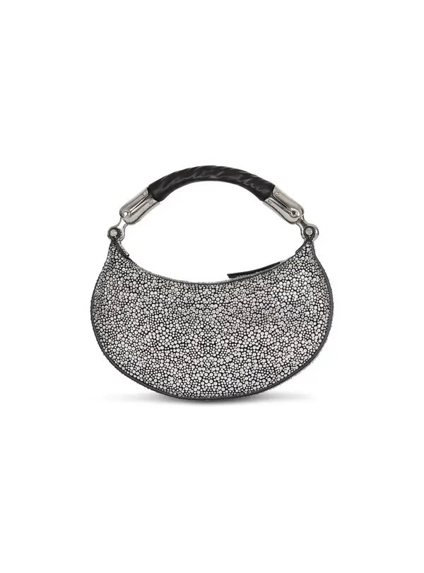 Balmain Ebony Embellished Mini Hand Bag