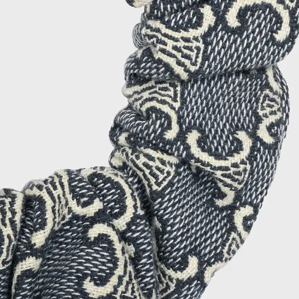 Celine Jacquard Triomphe Scrunchy - Black