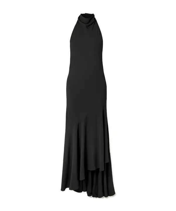 Alaïa High-neck Ribbed Wool Maxi Dress