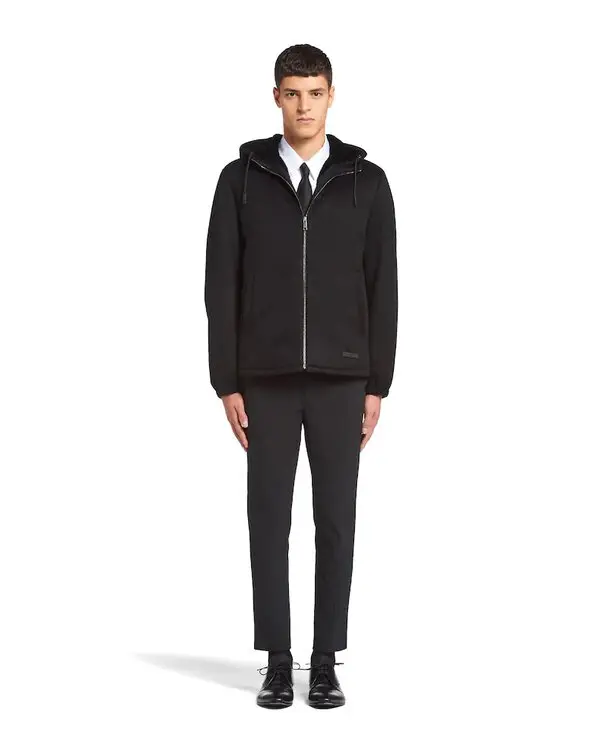 Prada Cashmere Blouson Jacket With Hood