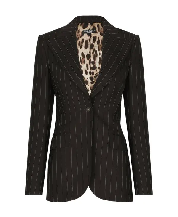 Dolce & Gabbana Single-breasted Striped Tailored Blazer - Black