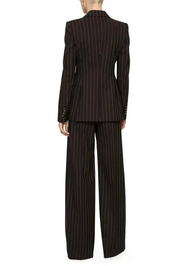 Dolce & Gabbana Single-breasted Striped Tailored Blazer - Black