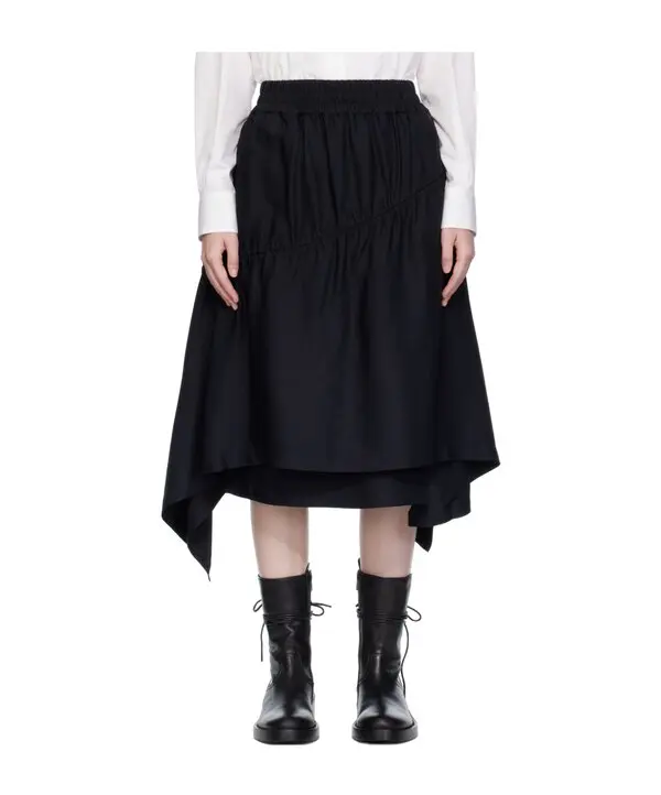Y3 Asymmetrical Midi Skirt