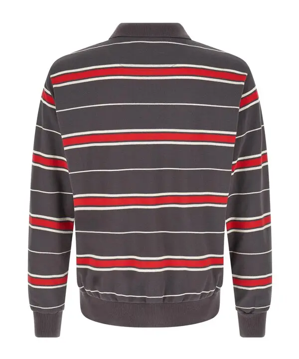 Undercover Striped Long-sleeve Polo Shirt - Black