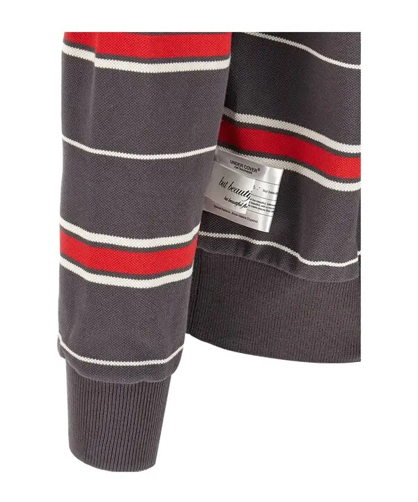 Undercover Striped Long-sleeve Polo Shirt - Black
