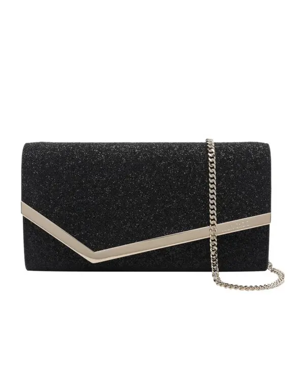 JIMMY CHOO Emmie Foldover-top Clutch Bag - Black