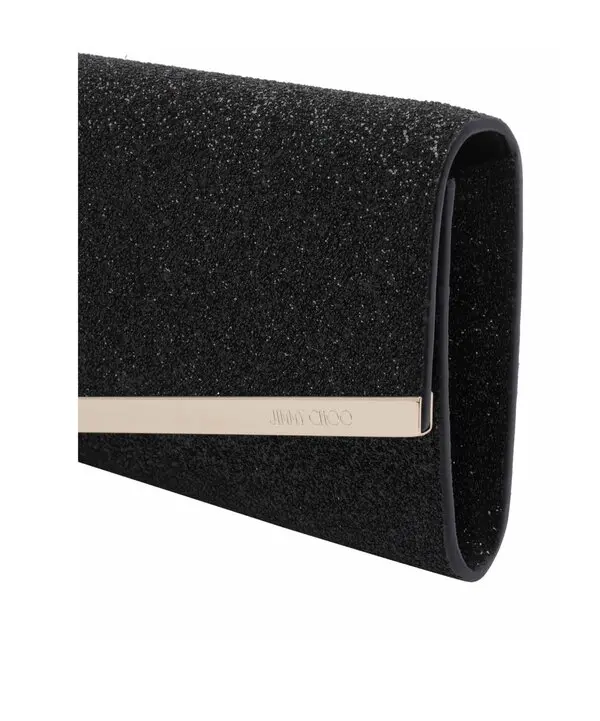 JIMMY CHOO Emmie Foldover-top Clutch Bag - Black
