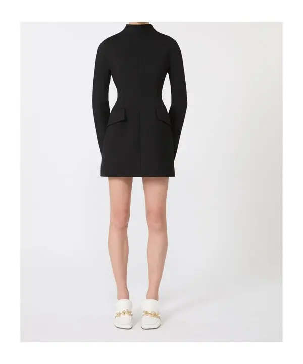 Sportmax Long Sleeve High Neck Mini Dress