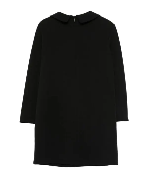 IL GUFO Bow Detailed Long Sleeve Dress - Black