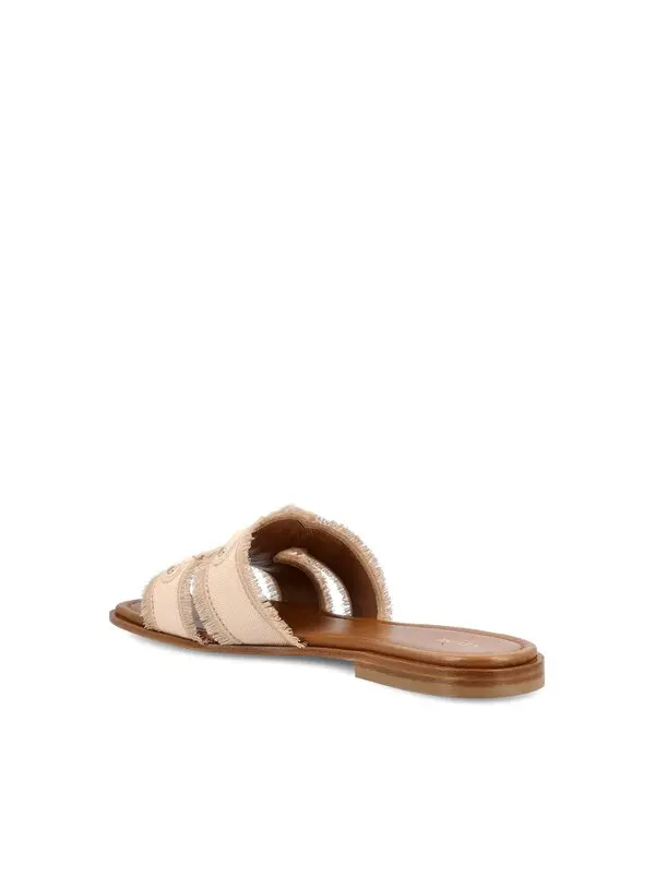 Celine Marina Mule In Canvas - Nude