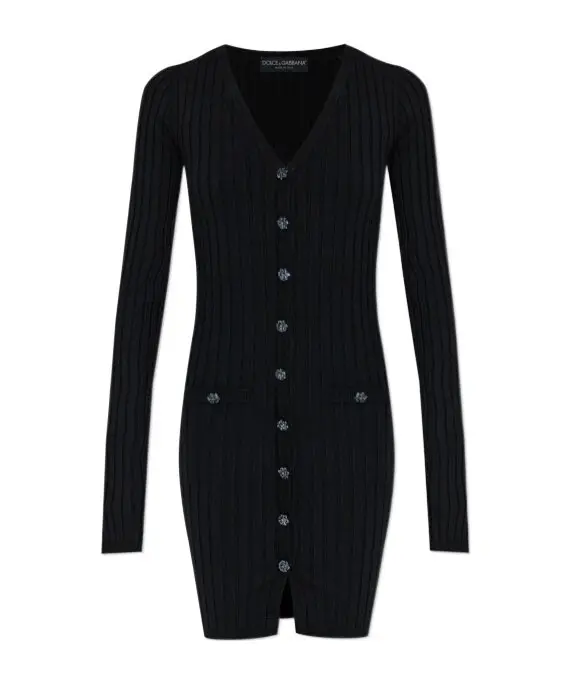 Dolce & Gabbana Ribbed Long-sleeve V-neck Cardigan