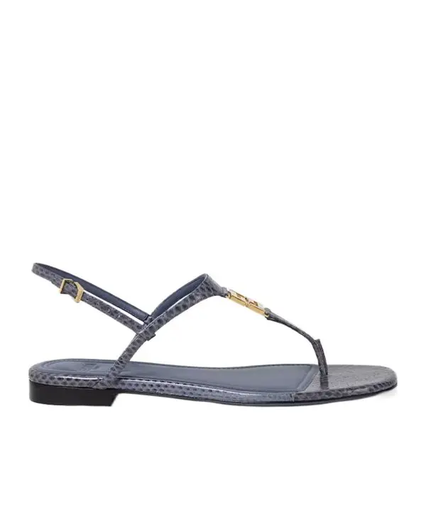 Fendi Ayers Square Toe Thong Sandals - Blue
