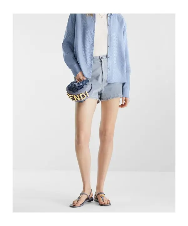 Fendi Ayers Square Toe Thong Sandals - Blue