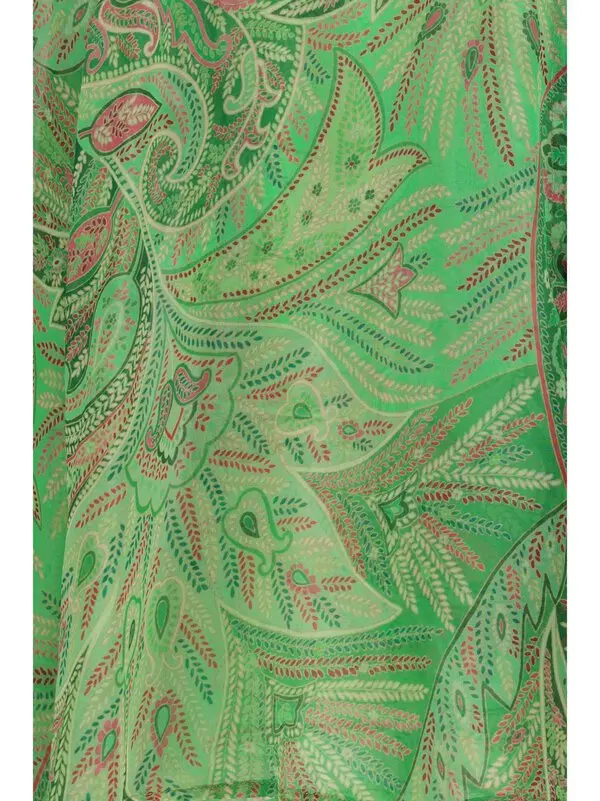 Etro Paisley Ruffled Sheer Blouse