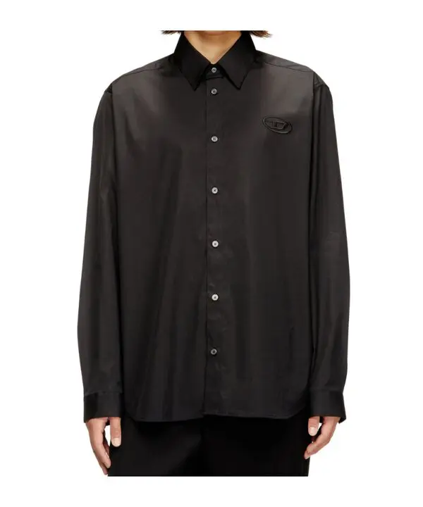 DIESEL® S-simply-gsbh Logo-embroidered Shirt - Black