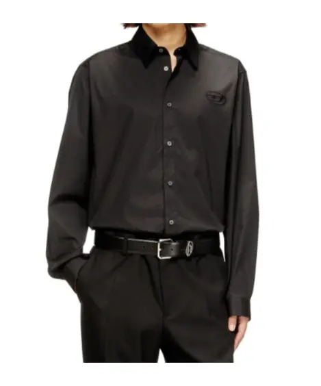 DIESEL® S-simply-gsbh Logo-embroidered Shirt - Black