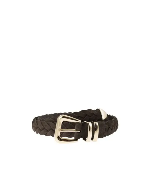 Brunello Cucinelli Braided Belt With Double-ring Buckle - Black