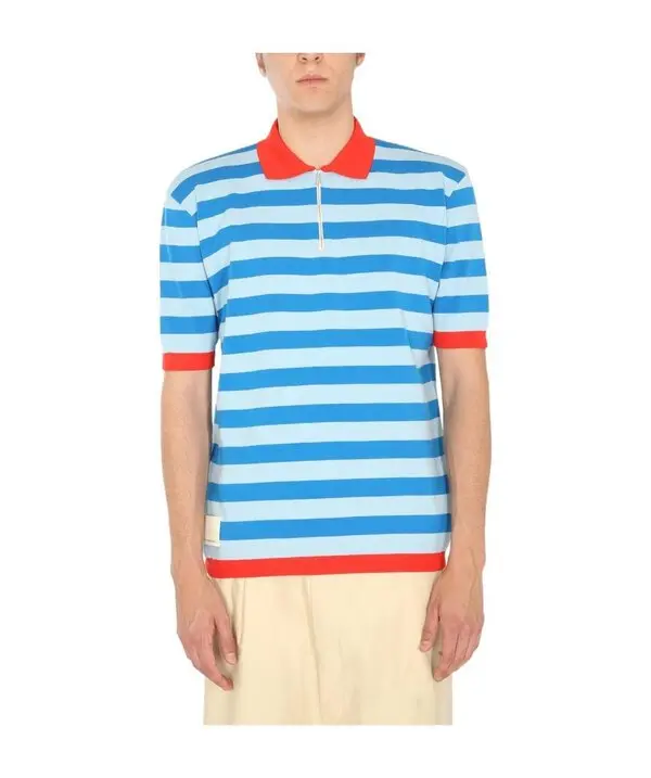 Sunnei Stripped Knitted Polo Shirt