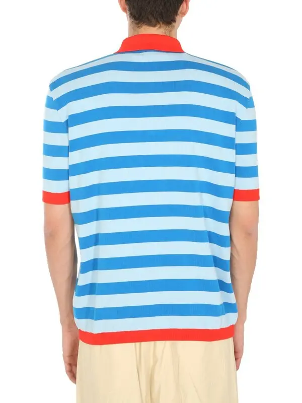 Sunnei Stripped Knitted Polo Shirt