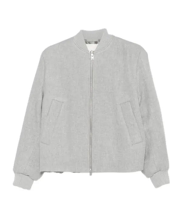 Closed Zip-up Bomber Jacket - Gray
