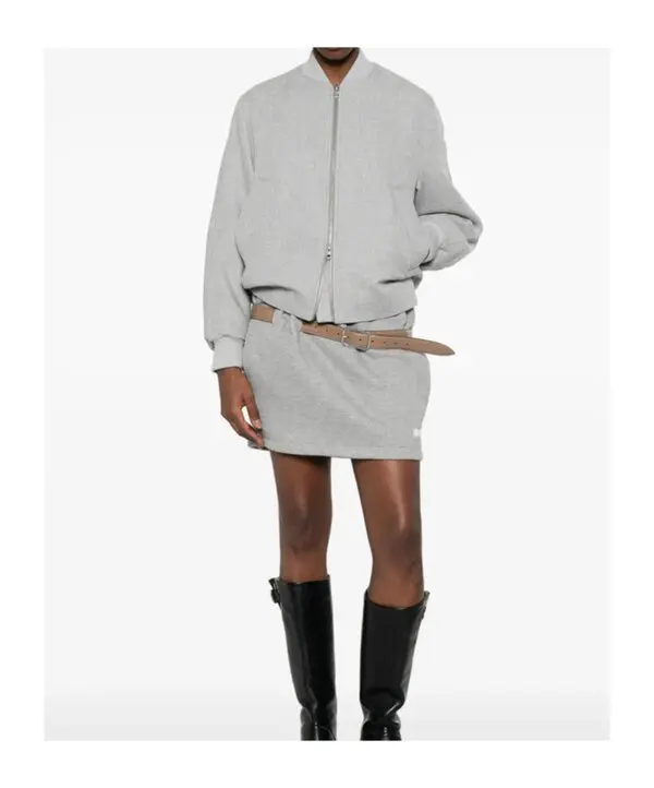 Closed Zip-up Bomber Jacket - Gray