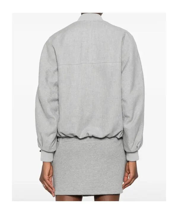 Closed Zip-up Bomber Jacket - Gray
