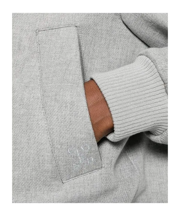 Closed Zip-up Bomber Jacket - Gray