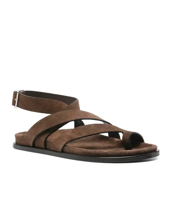 ALOHAS Strappy Ankle-strap Flat Sandals - Brown