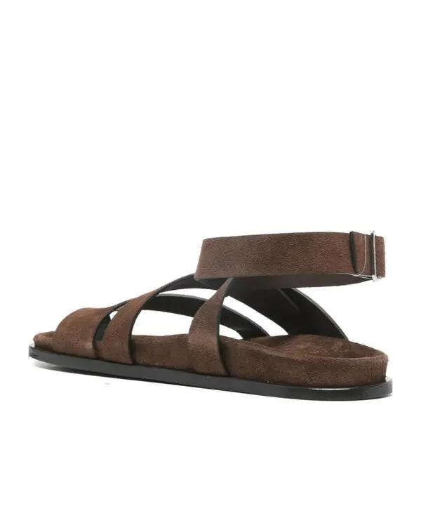 ALOHAS Strappy Ankle-strap Flat Sandals - Brown