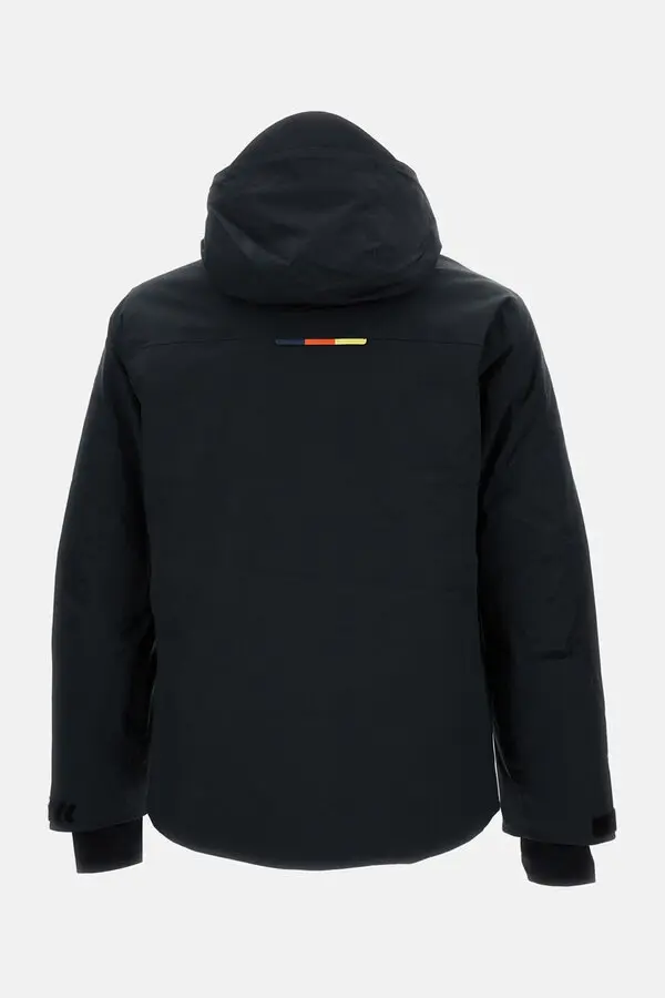 K-WAY Zip-up Hooded Jacket With Logo - Black