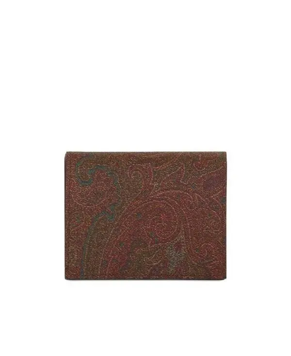 Etro Paisley Print Logo Embroidered Bi-fold Cardholder