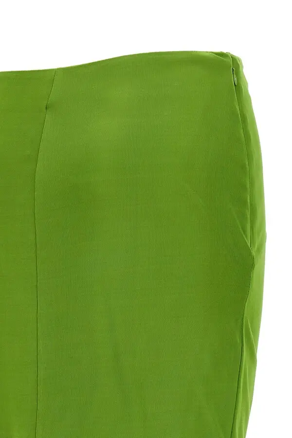 Elisabetta Franchi Draped Maxi Skirt With Front Knot Detail - Green