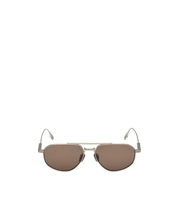 Zegna Aviator Frame Sunglasses - Gray