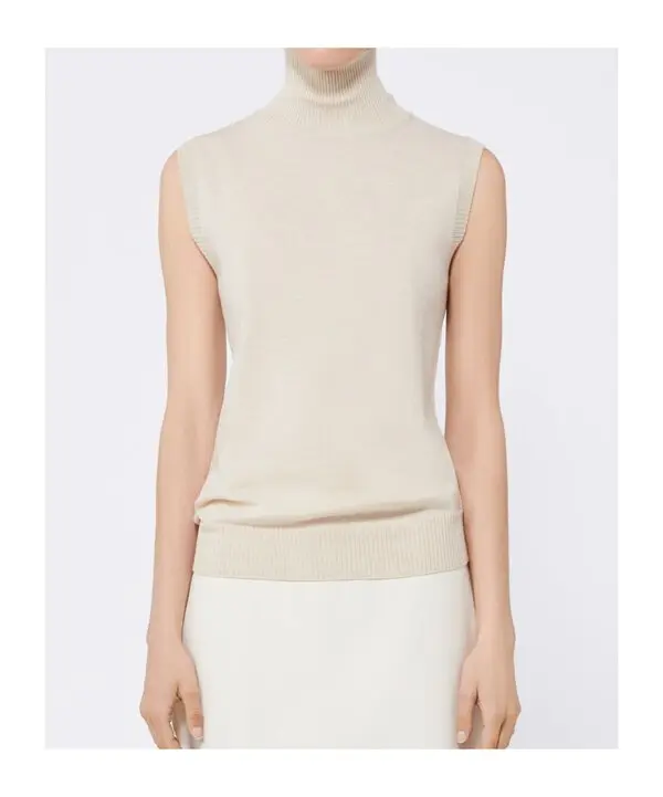 Sportmax Sleeveless Turtleneck Jumper - Ivory