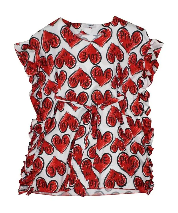 Pinko Printed Heart Cover-up - Red