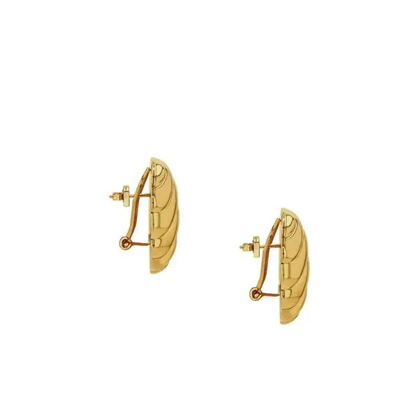 ANINE BING Ribbed Oval Earrings