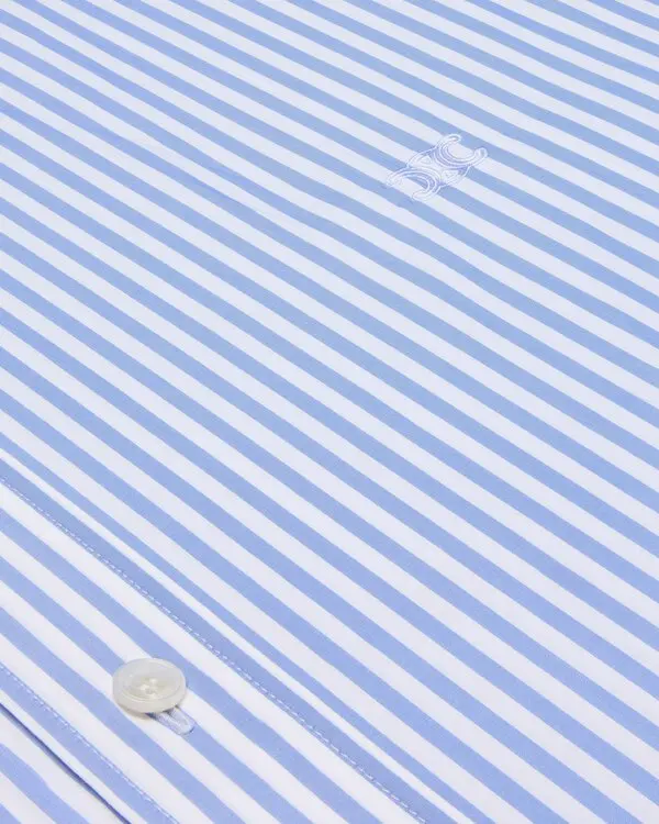 Celine Classic Shirt In Striped Cotton Poplin