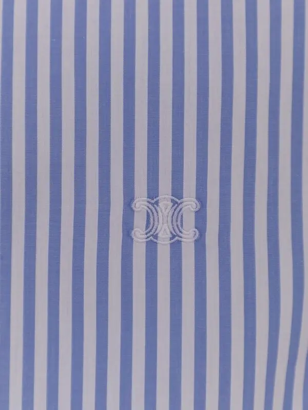 Celine Classic Shirt In Striped Cotton Poplin