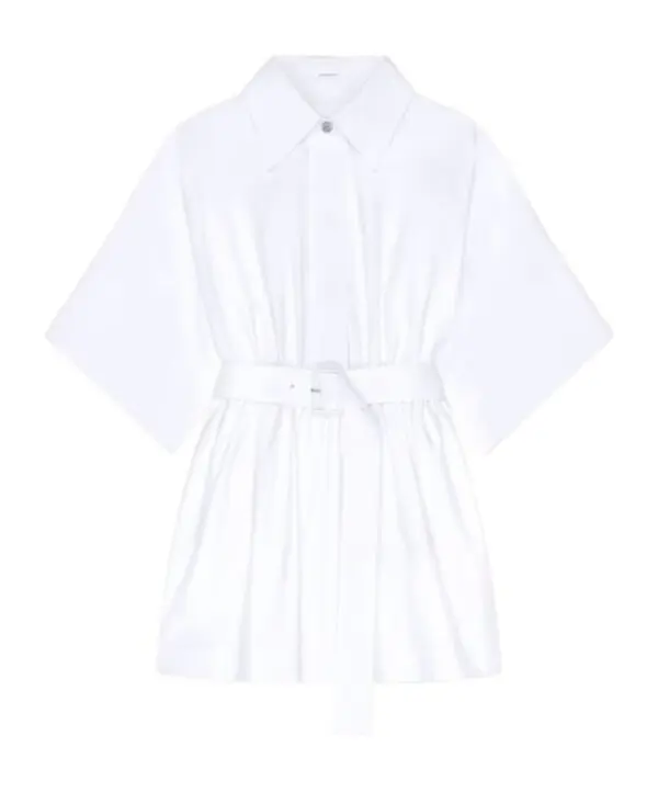 Givenchy Short Sleeved Belted Mini Dress - White
