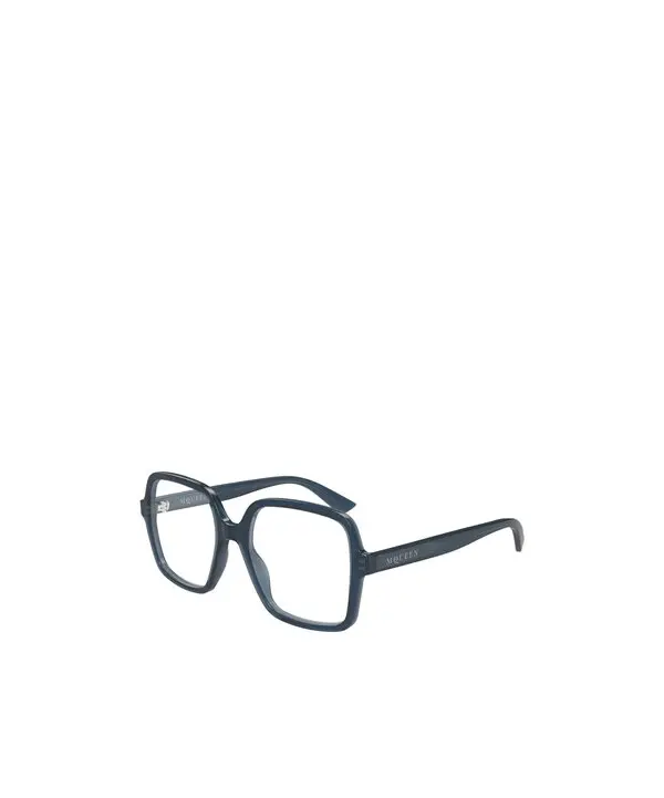 Alexander McQueen Oversized Square Frame Eyeglasses - Blue