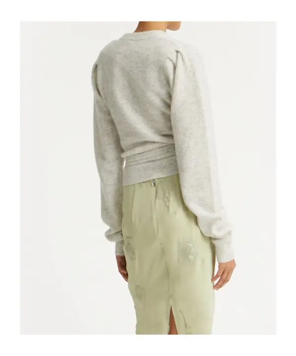 ROTATE BY BIRGER CHRISTENSEN Rose-embellished Crewneck Long-sleeve Top