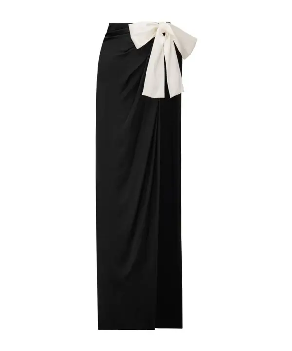 Saint Laurent Tied Draped Skirt - Black