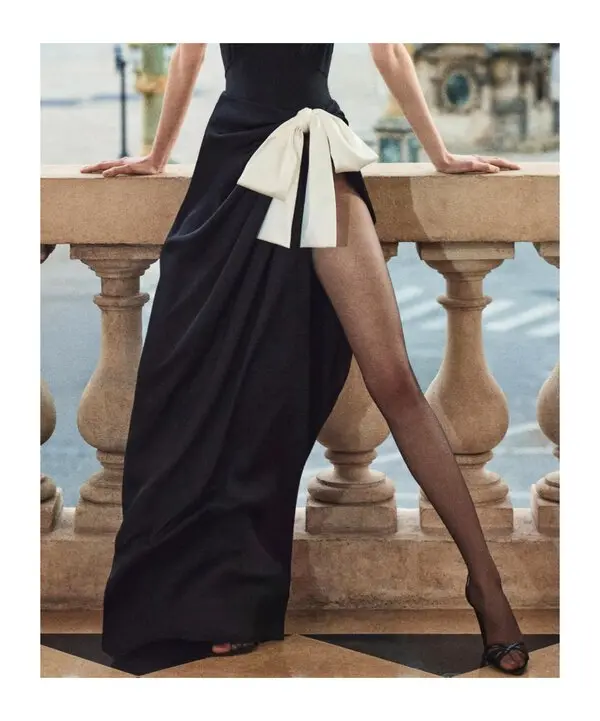 Saint Laurent Tied Draped Skirt